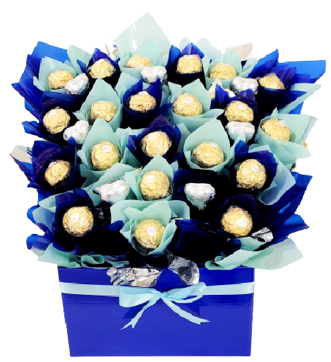 Ferrero Rocher & Belgian Chocolate Hearts Gift Box - Abundance - Blue ...